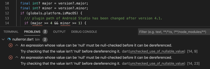Null safety with Dart