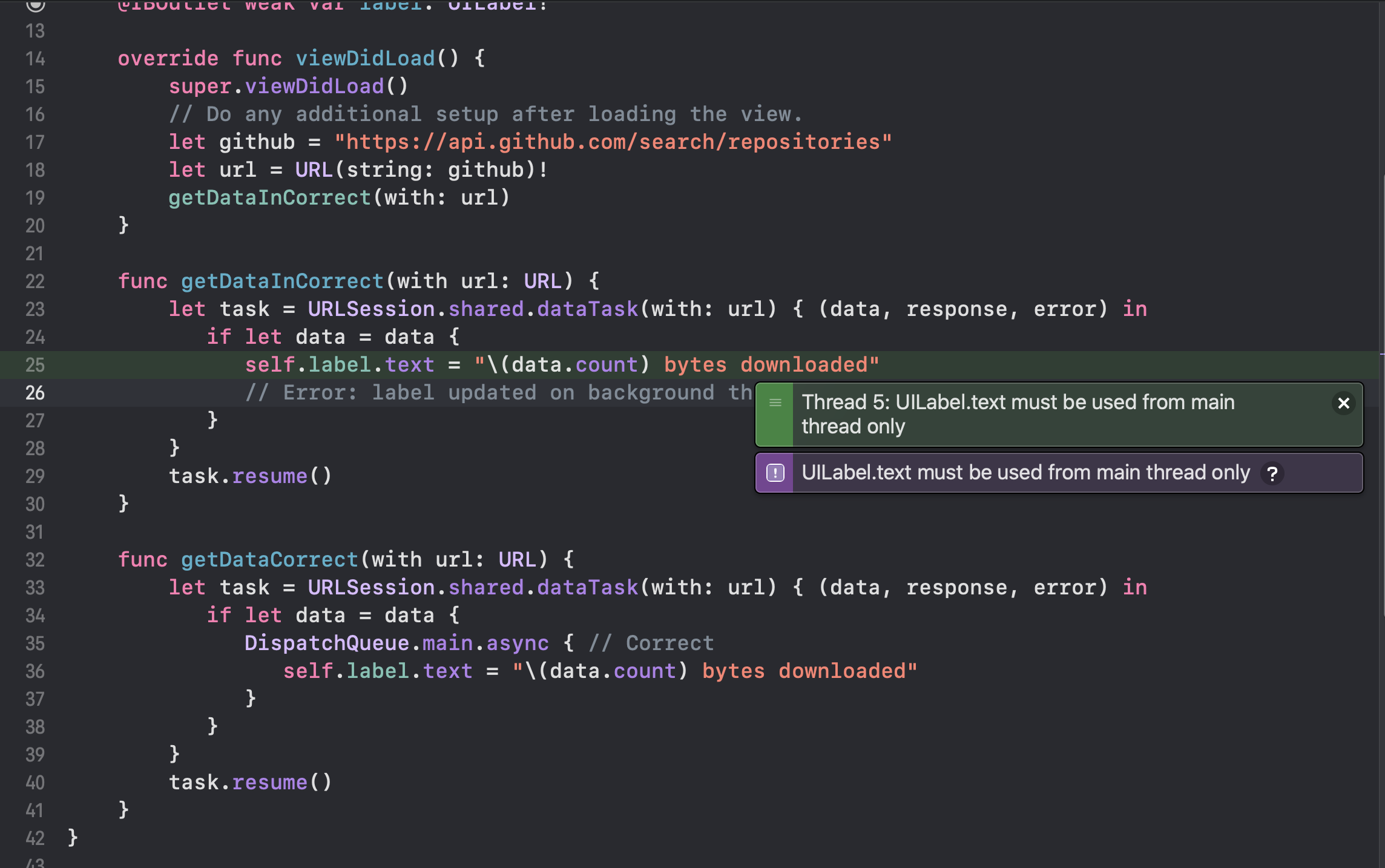 [Xcode] Main Thread Checker