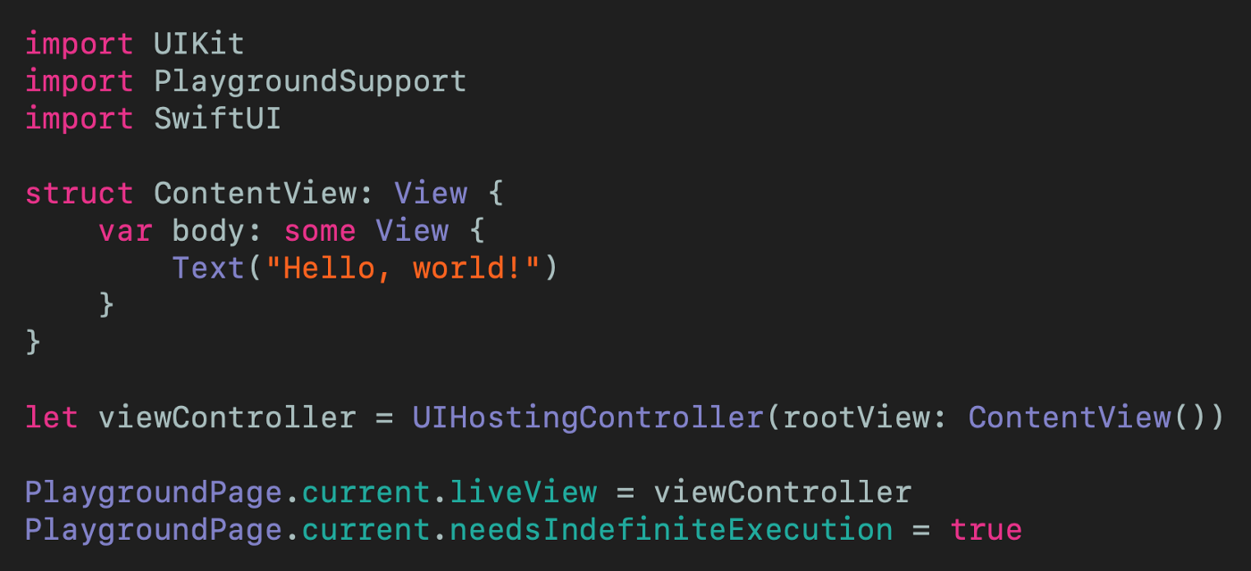 Sử dụng SwiftUI trong Playground