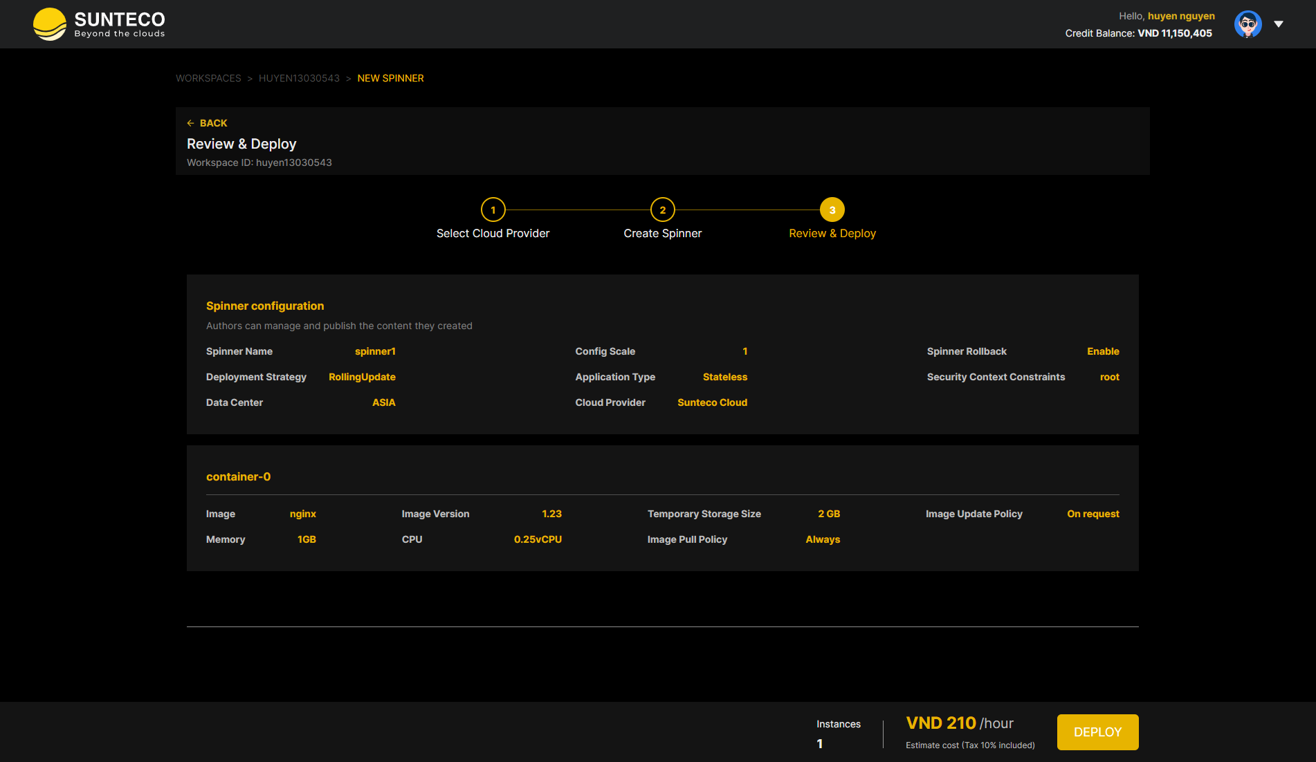 Hướng dẫn deploy container trên hệ thống Sunteco Cloud - Viblo