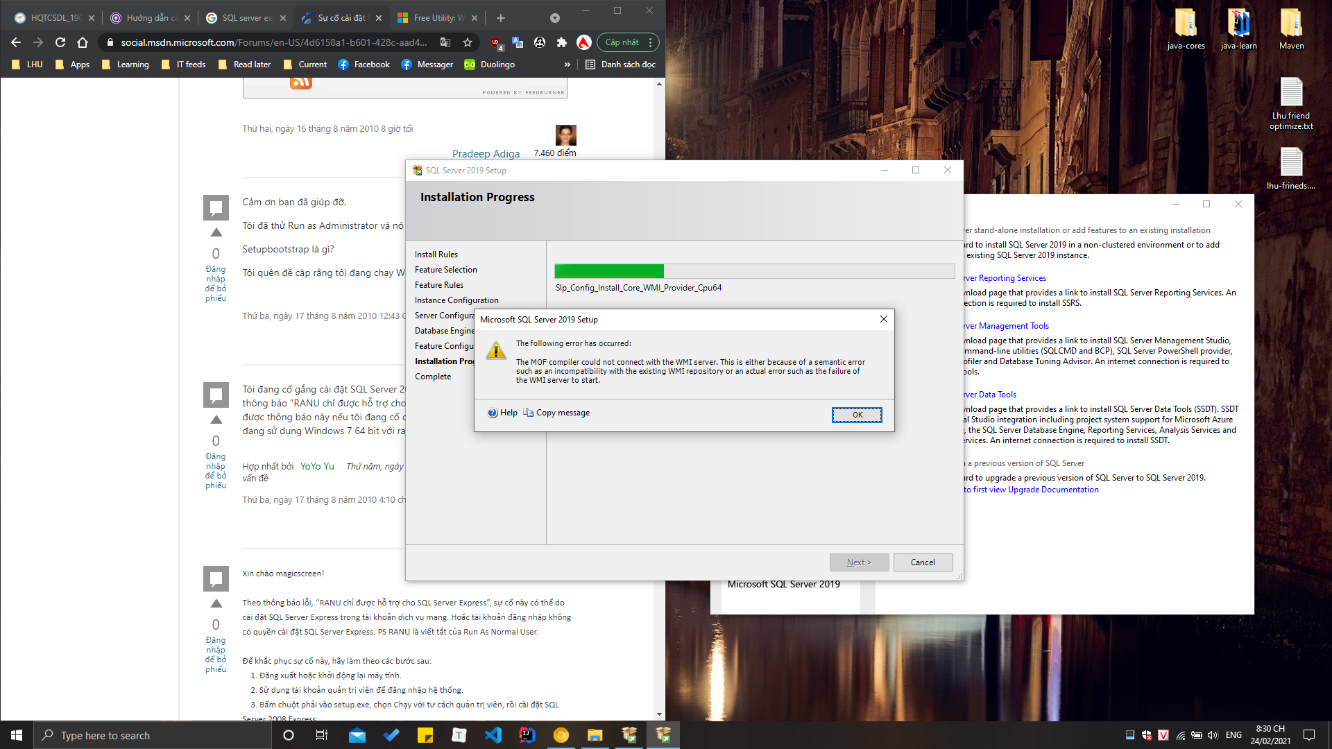 Hướng dẫn sửa lỗi không cài được SQL Server
