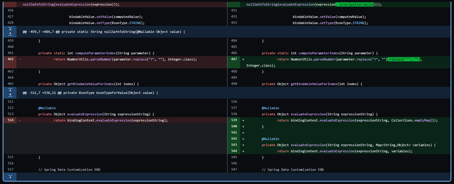 CVE-2022-22980 - Spring Data MongoDB remote code execution.
