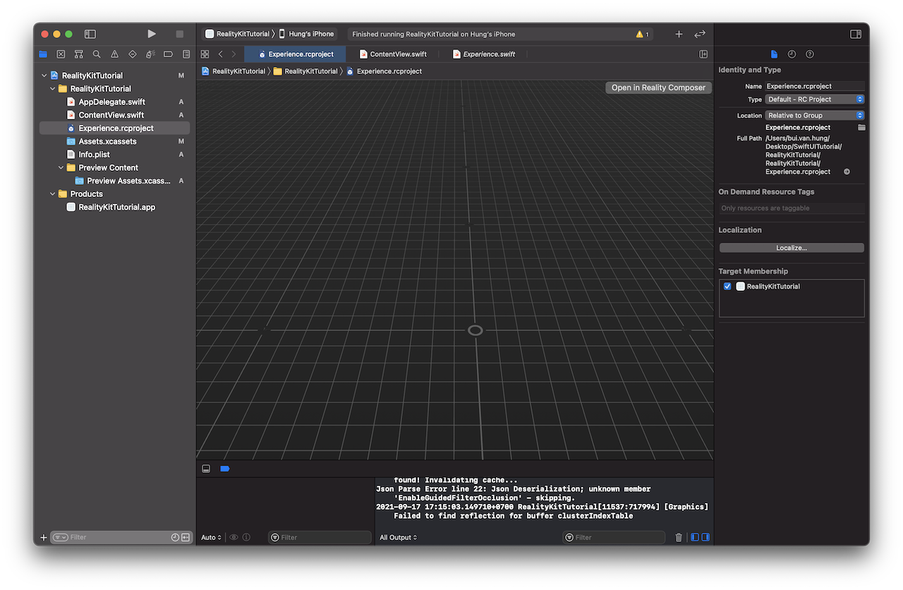Sử dụng RealityKit và Reality Composer trong ARKit