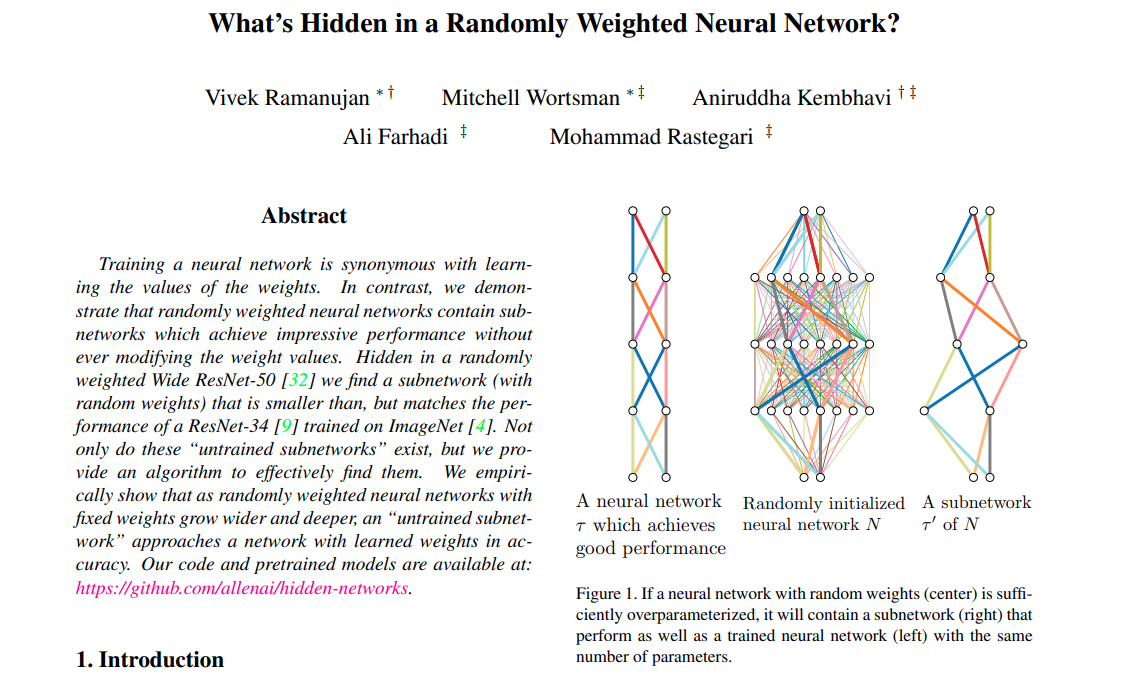 [Paper Explain] What’s Hidden in a Randomly Weighted Neural Network ...