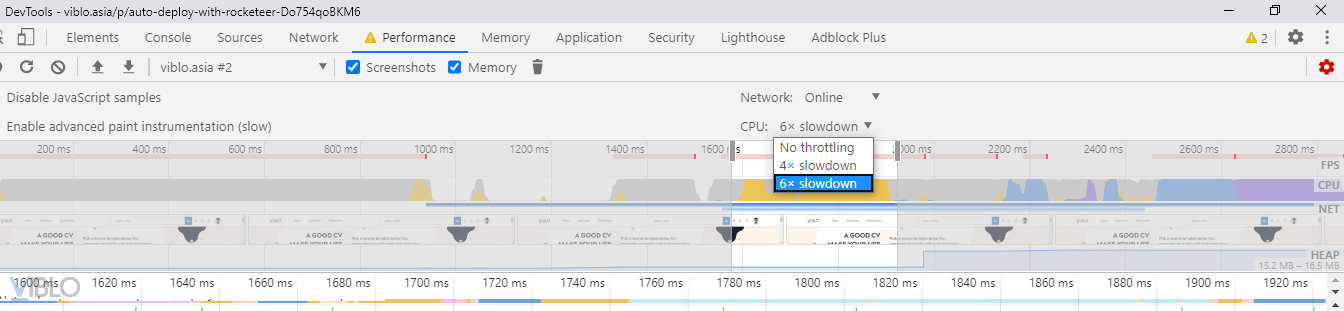 Chrome DevTools: Performance tool