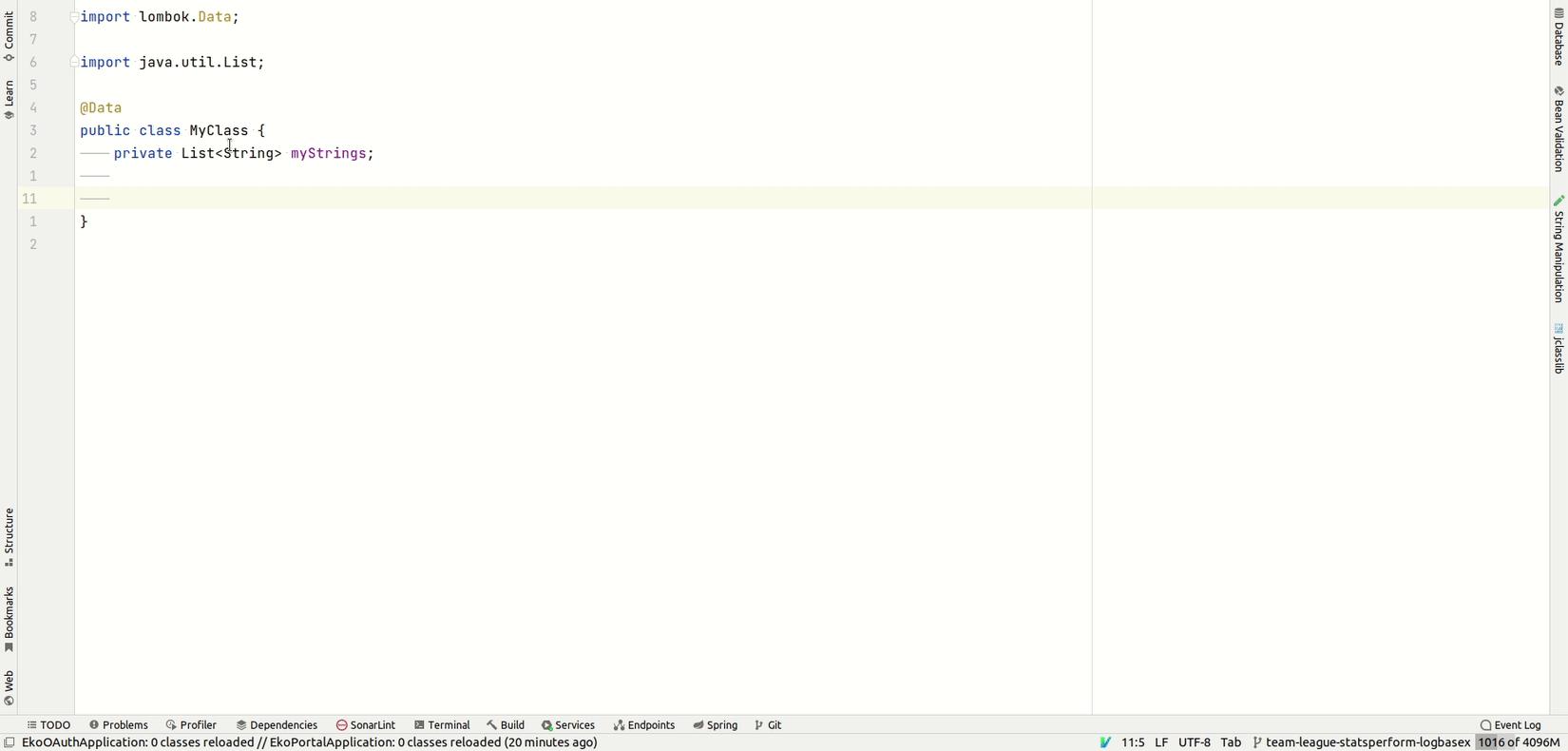 Intellij generate code with getters template.