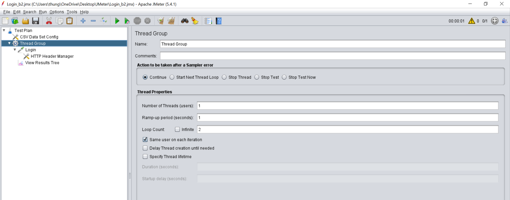 [JMeter] CSV DATA SET CONFIG