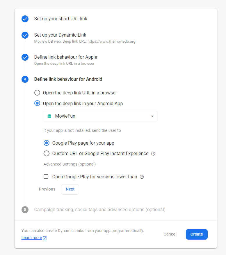 Firebase - Android: Dynamic Links