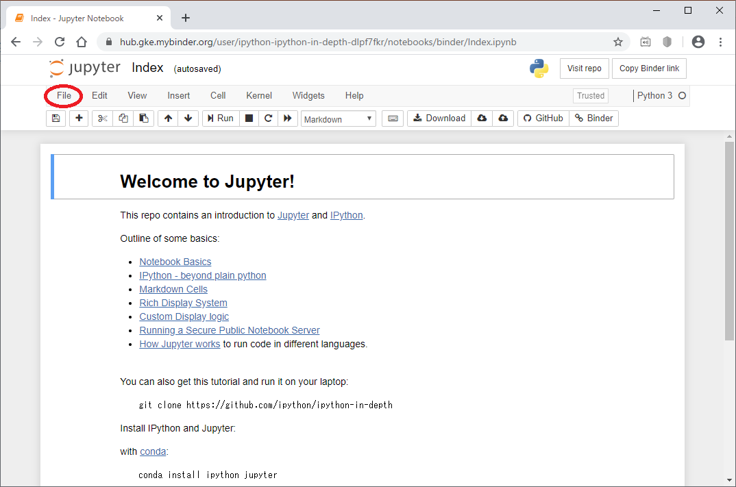 Using Try Jupyter To Manipulate Python