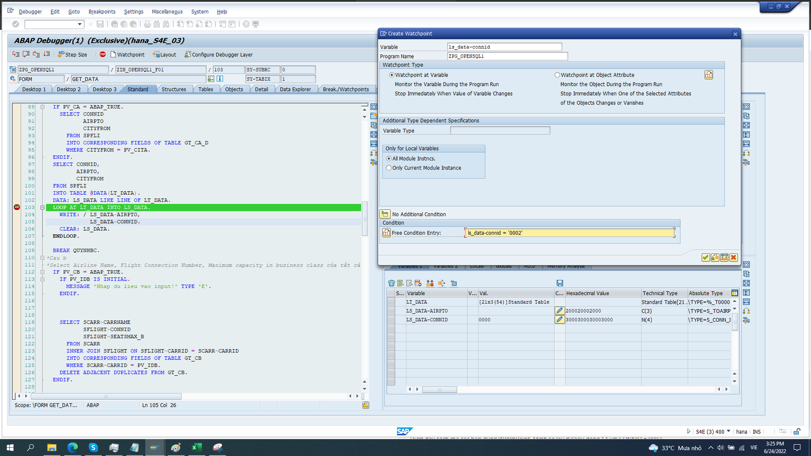 Cách thức Debug chương trình trong SAP ABAP
