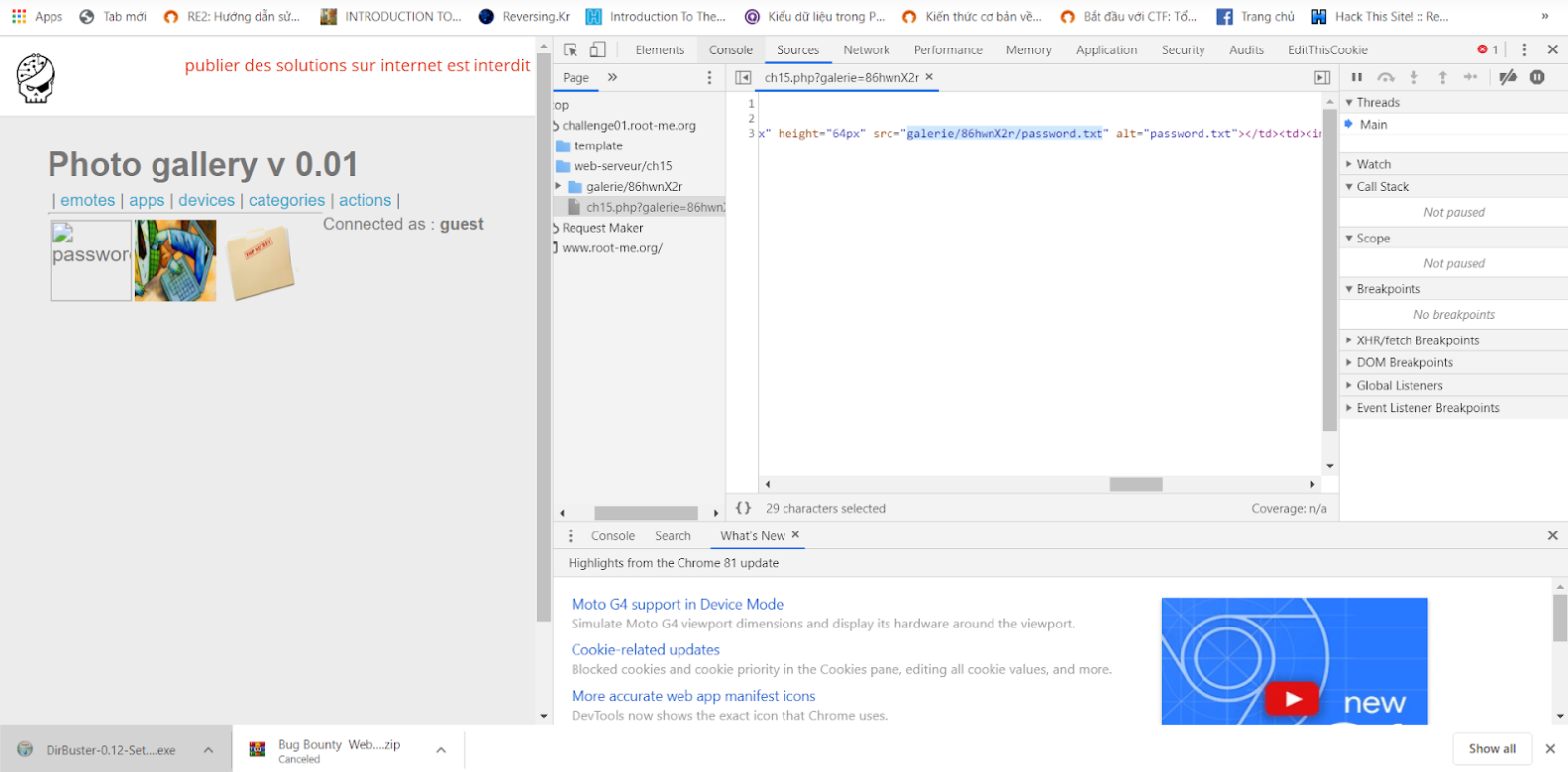 Write-up Root Me web server challenge