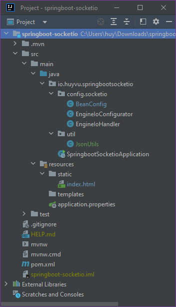 Setup project Spring boot 2.x + Socket.io Client 4.x