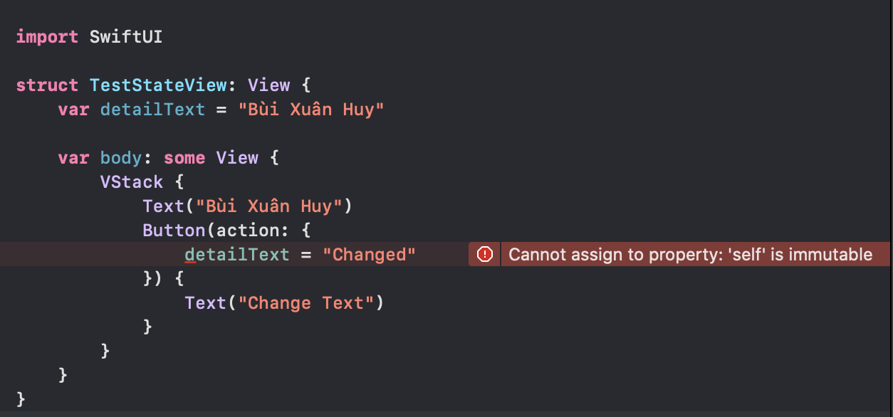 Phân biệt @State, @ObservedObject, @EnvironmentObject và @Binding trong SwiftUI