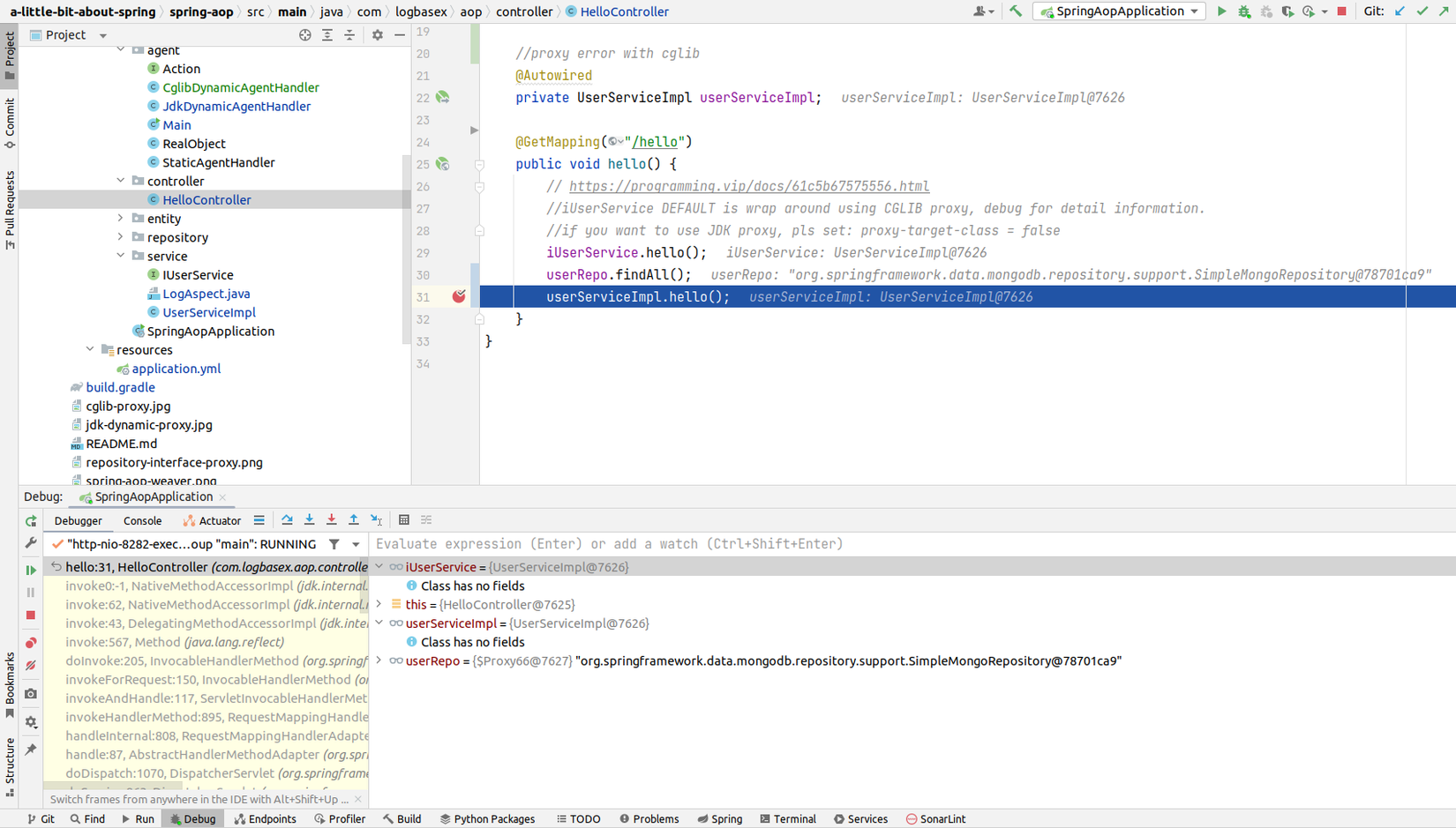 Spring Boot proxy mechanism